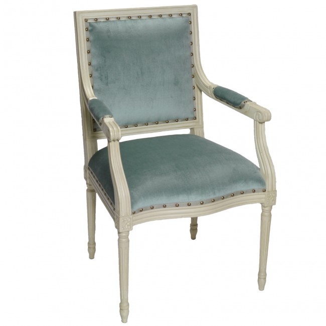 Luxury Cream and Gray French Chair
